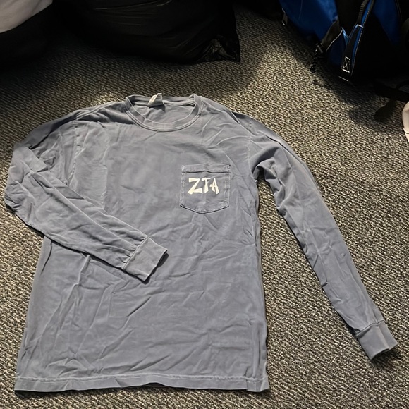 Comfort Colors | Shirts | Comfort Colors Blue Long Sleeve Zta Shirt Ron ...